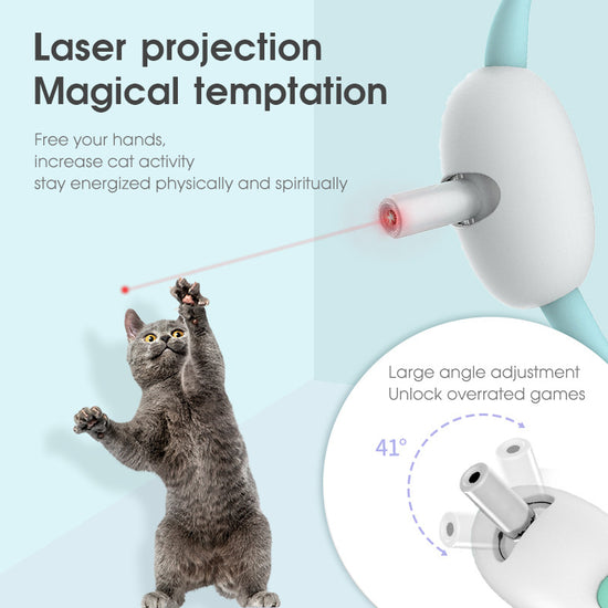 Automatic Cat Toy Smart Laser Teasing Cat Collar Electric USB Charging ...