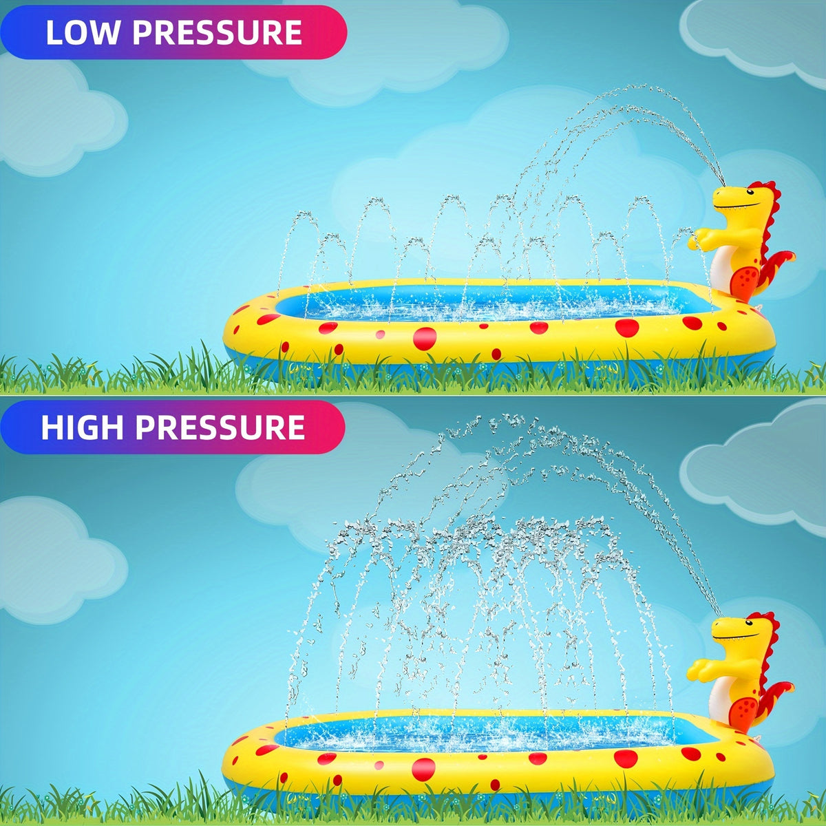 Dinosaur Water Spray Pool For Kids Pet Play Mat Water Play Toy Shark P ...